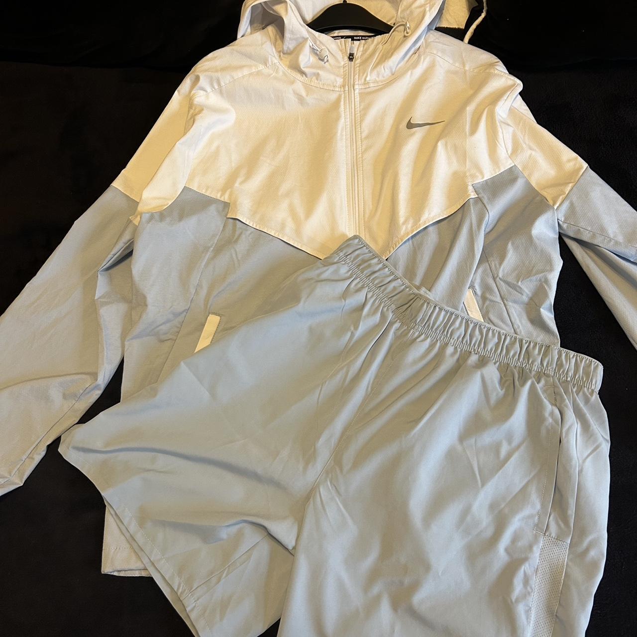 Nike Windrunner Dry Fit Set White and Blue Only... | Depop