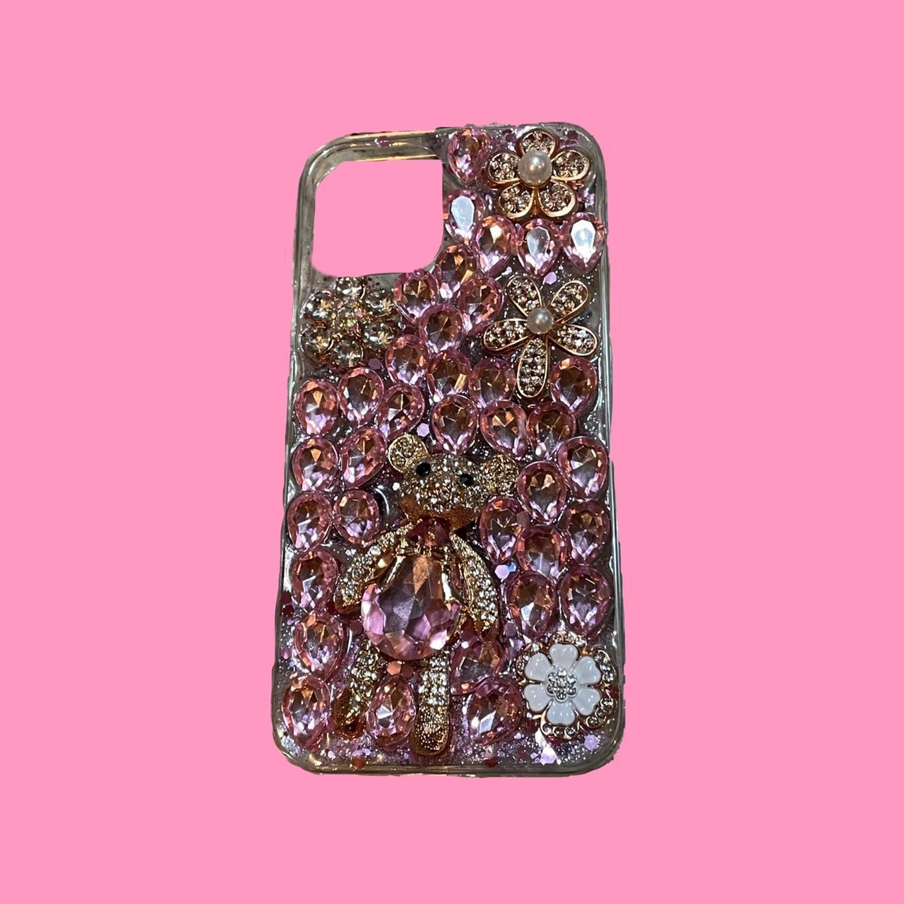 Kawaii junk bling phone case pink 🎀can fit iPhone... - Depop