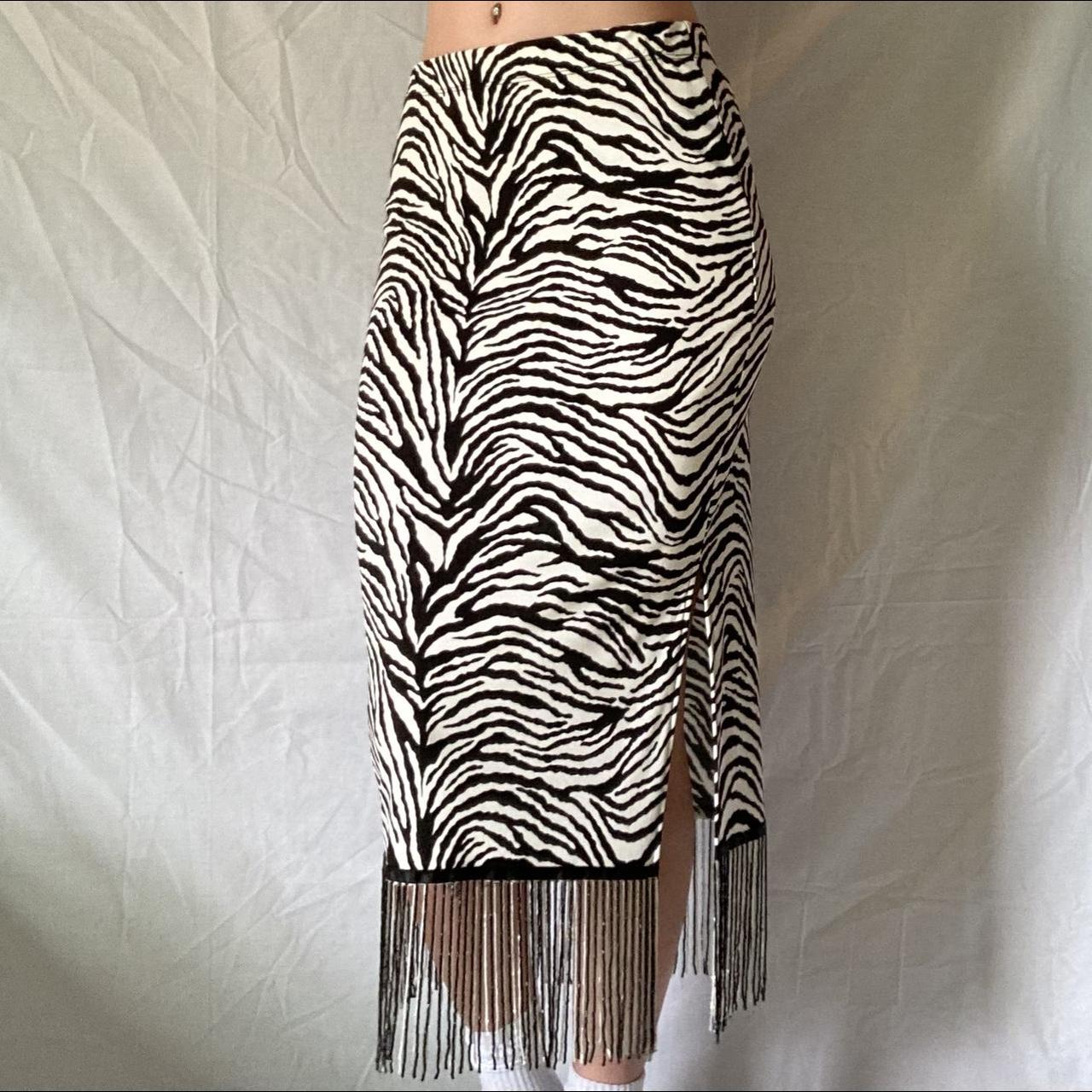 Absolutely beautiful beaded zebra print midi/maxi... | Depop