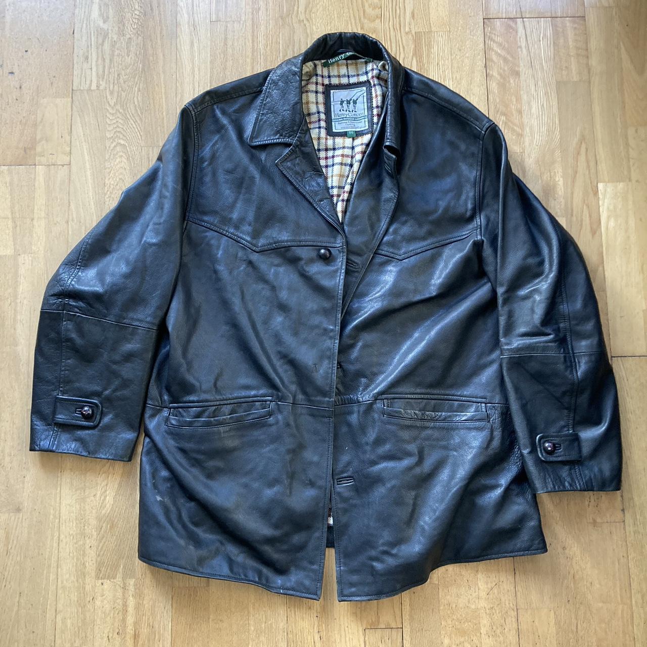 Size XL oversized fit leather blazer jacket Lower... - Depop