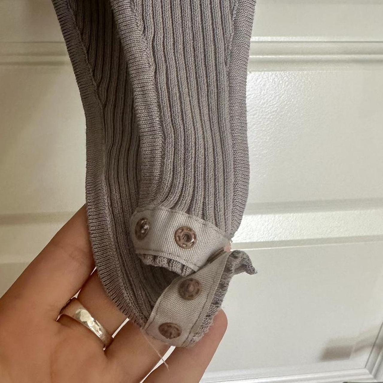 Cider grey bodysuit with quarter zip and collar.... - Depop