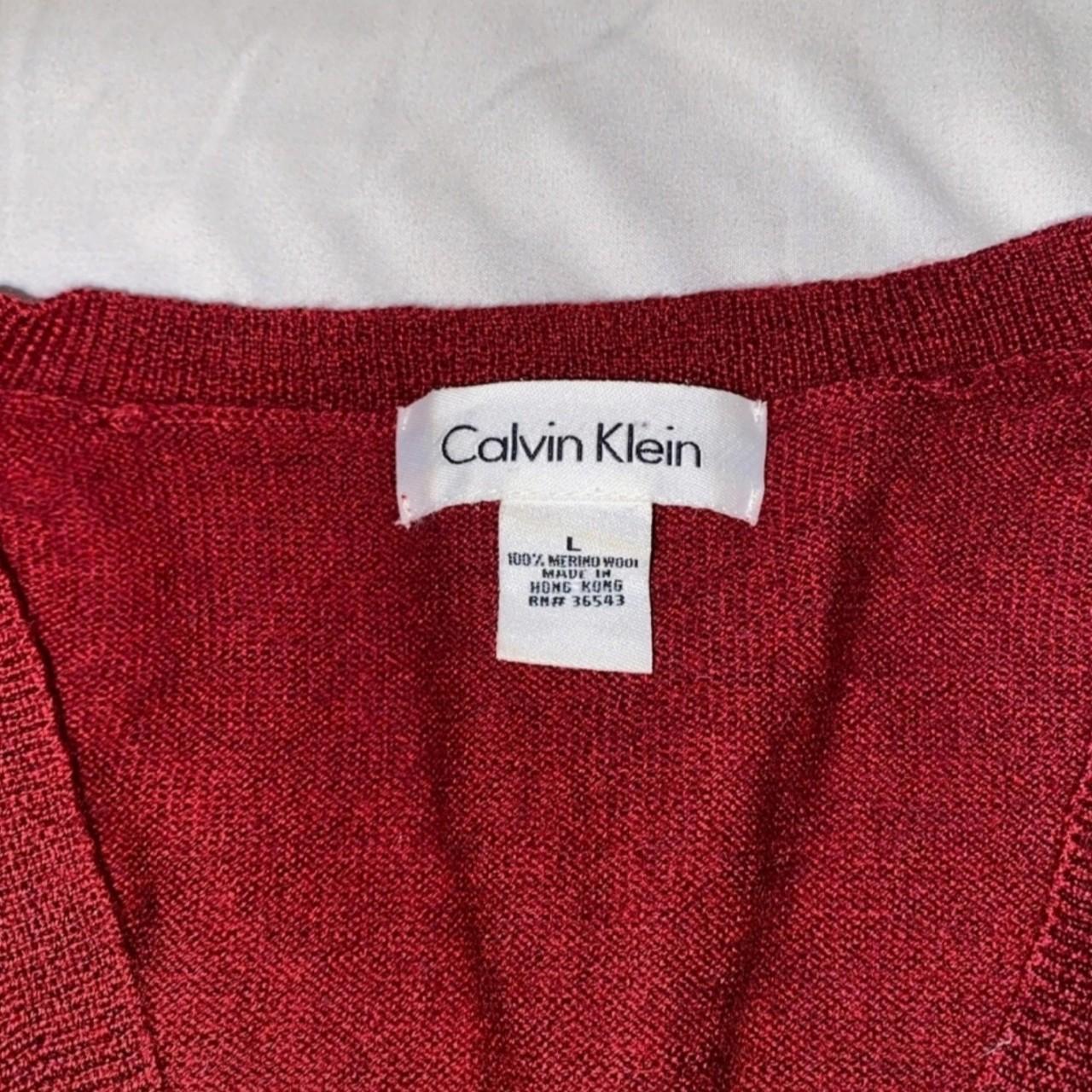 Red Calvin Klein sweater. In great condition, only... - Depop