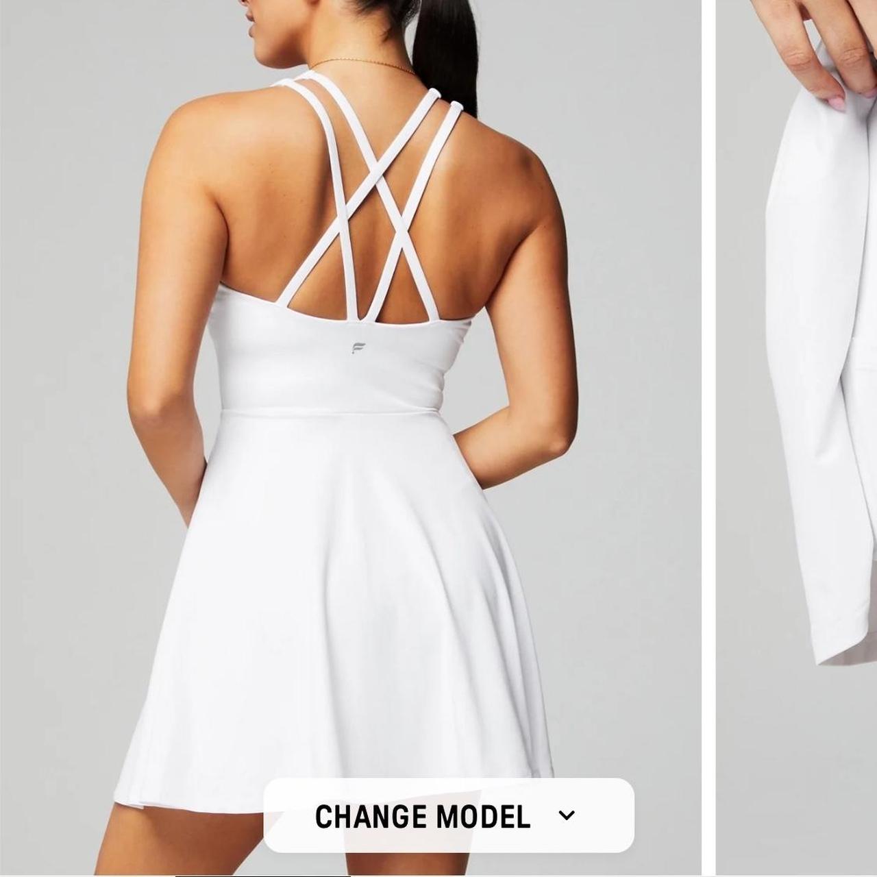 Fabletics white tennis dress size small (pictured... - Depop
