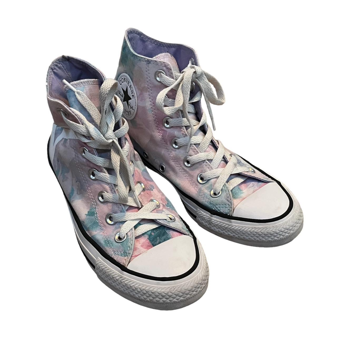 pink and blue watercolor converse! some... - Depop