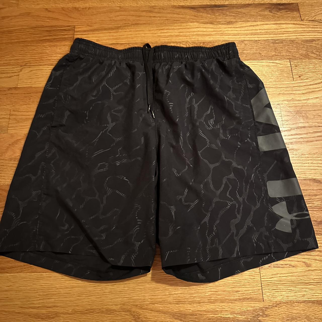 under armour black athletic shorts - Depop