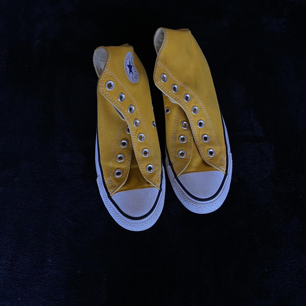 yellow converse that i wore just a couple of times... - Depop