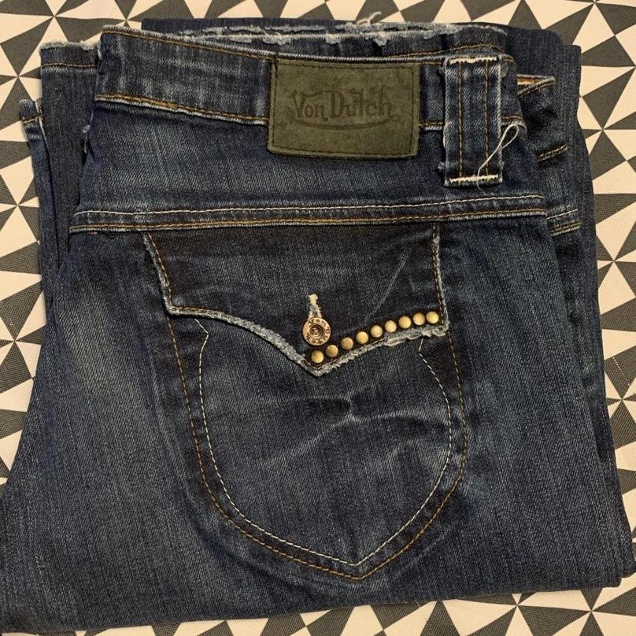 Von dutch vintage jeans from 2000s Low rise... - Depop