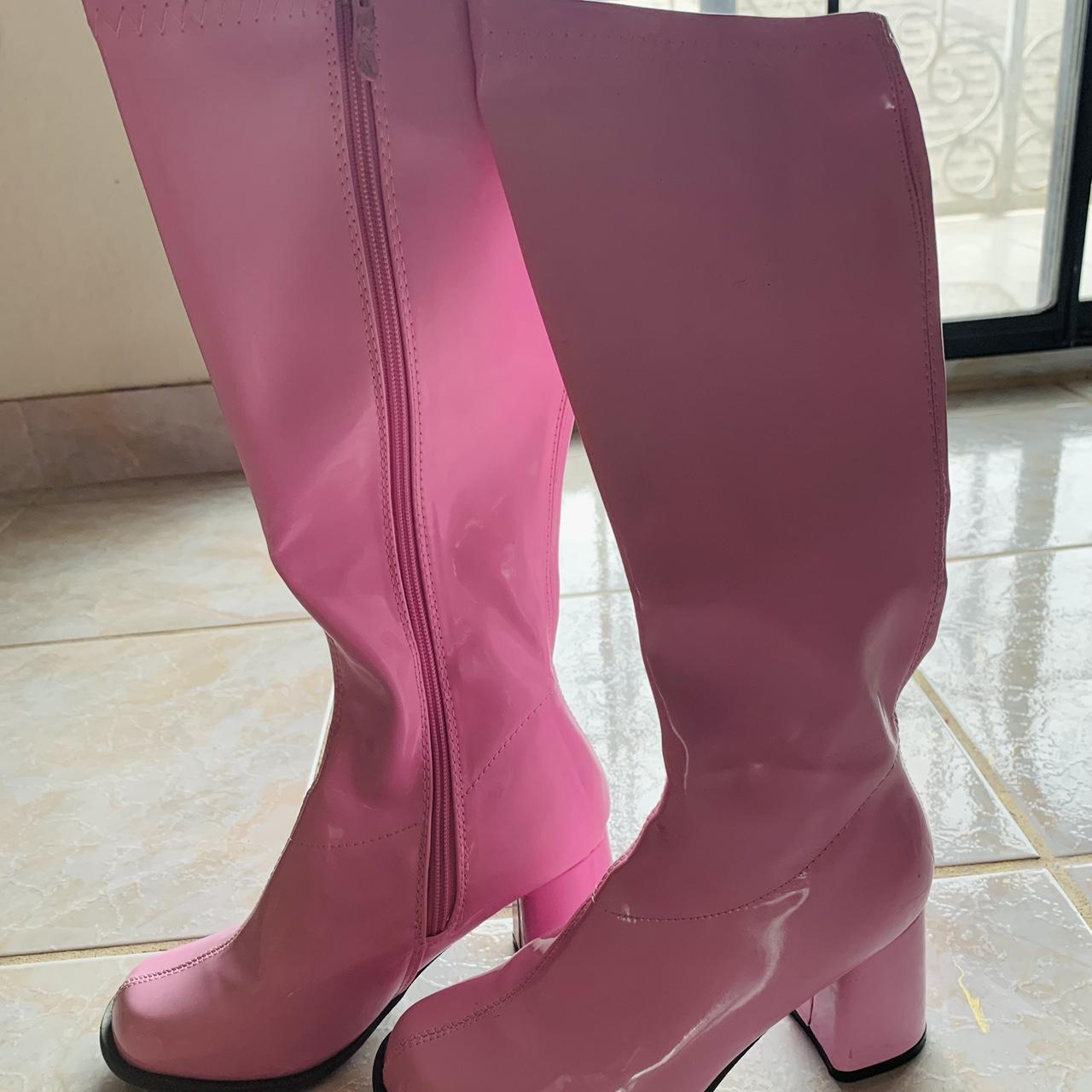 Ellie light pink barbie pink tall boots Used once... - Depop