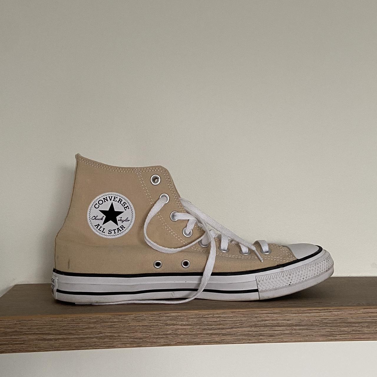 cream/ beige coloured converse selling because... - Depop