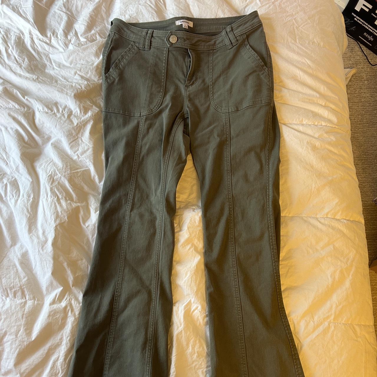 Green flared Garage pants - Depop