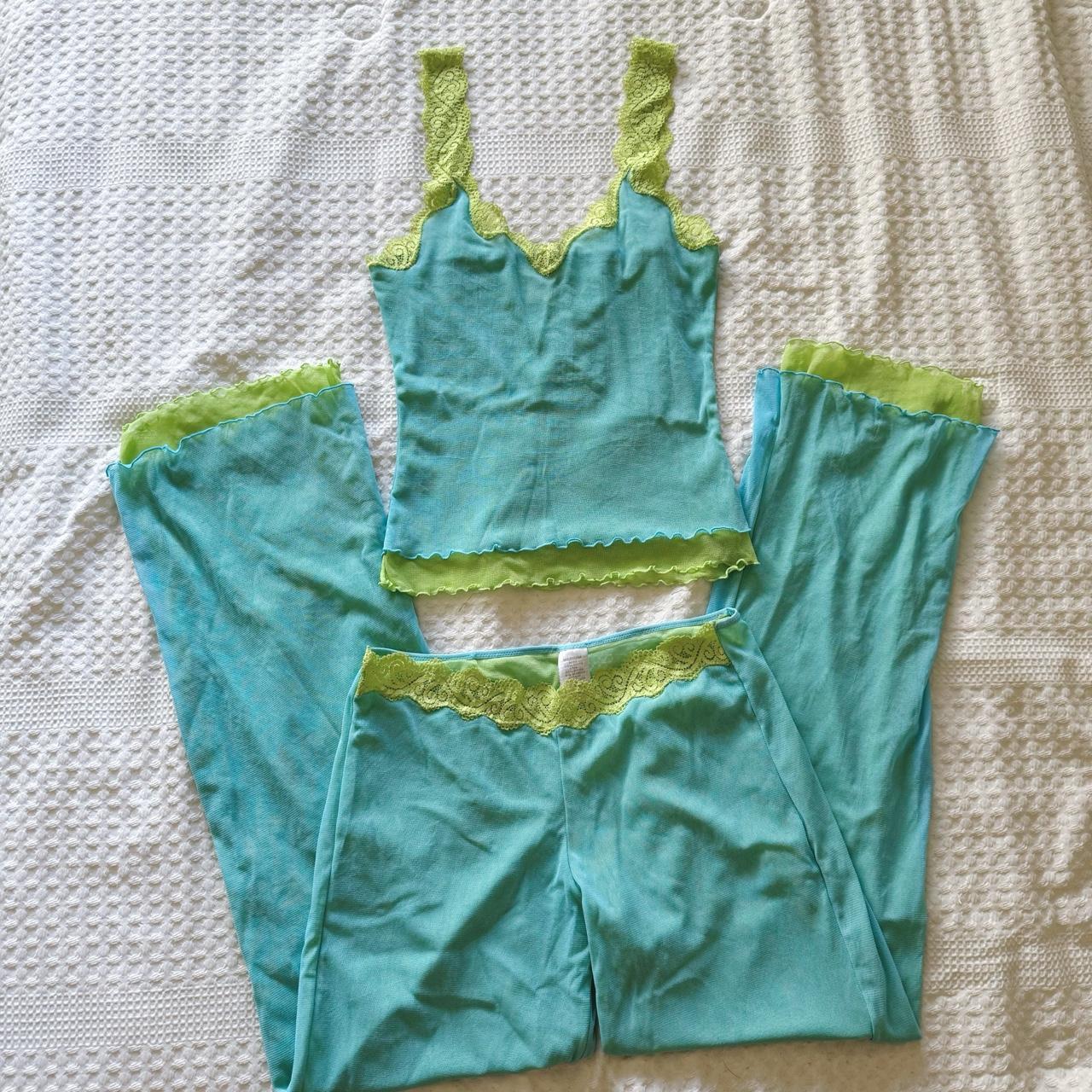 Rene Rofe 2 piece mesh see-through dainty lace... - Depop