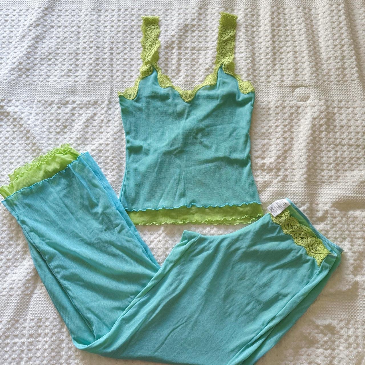 Rene Rofe 2 piece mesh see-through dainty lace... - Depop