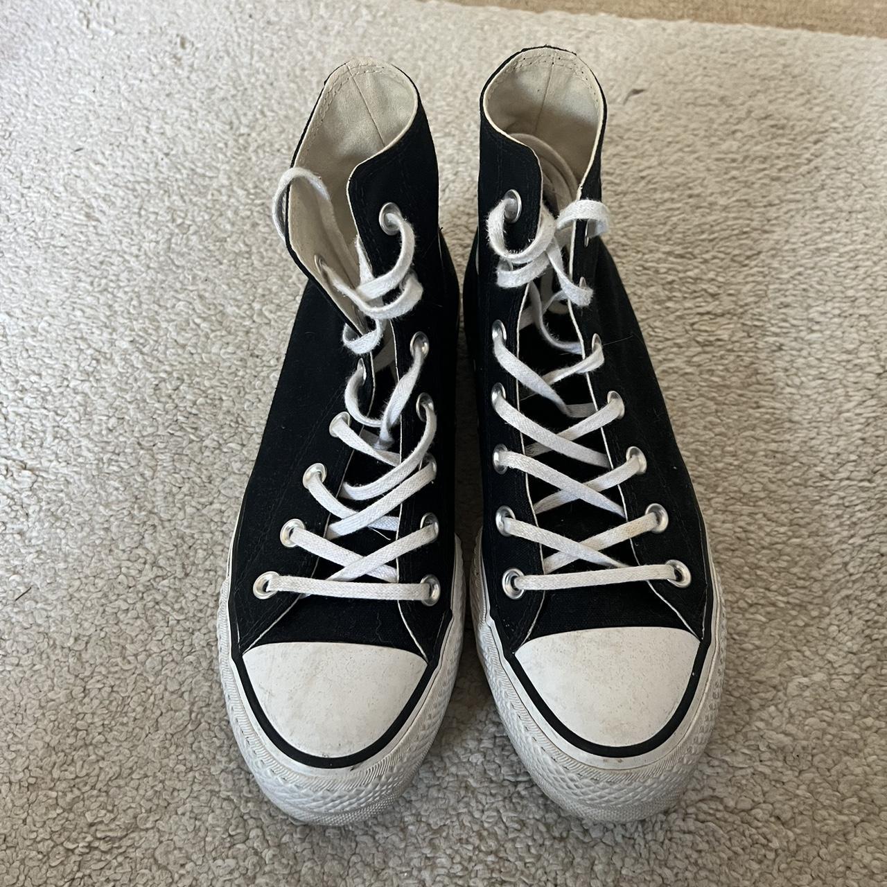 Brand: Converse Black and White Platform Converse In... - Depop