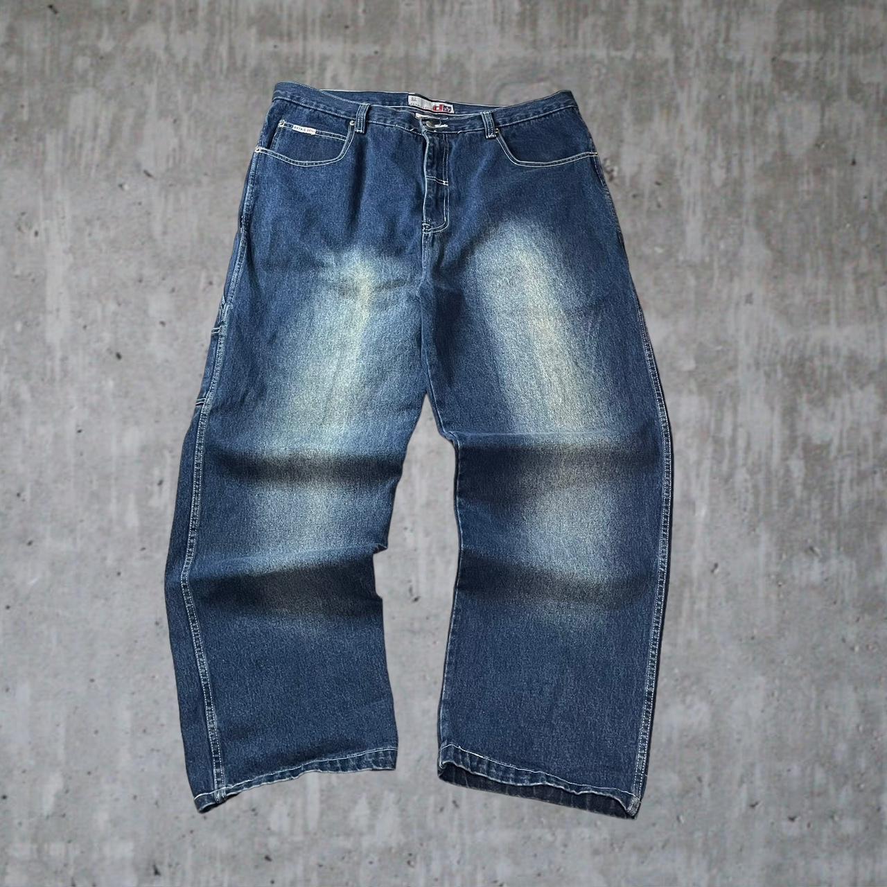 Vintage Y2K JNCO style Baggy Faded Jeans Size... - Depop