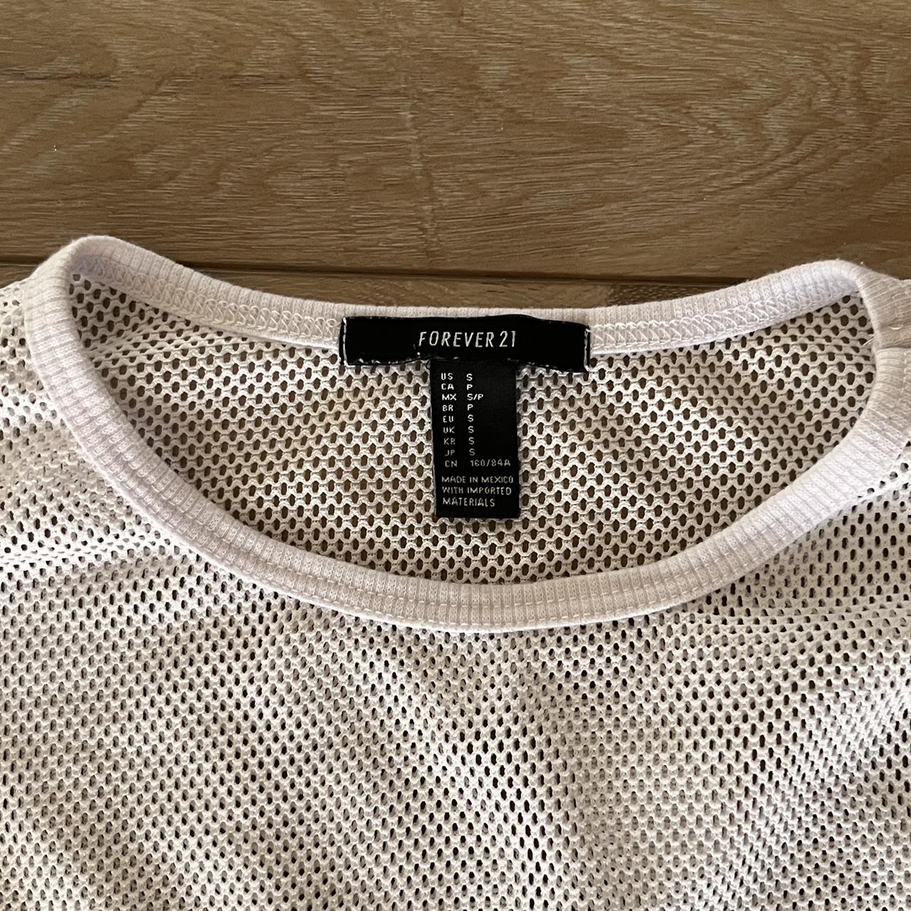 Forever 21 white mesh cropped long sleeve. Perfect... - Depop