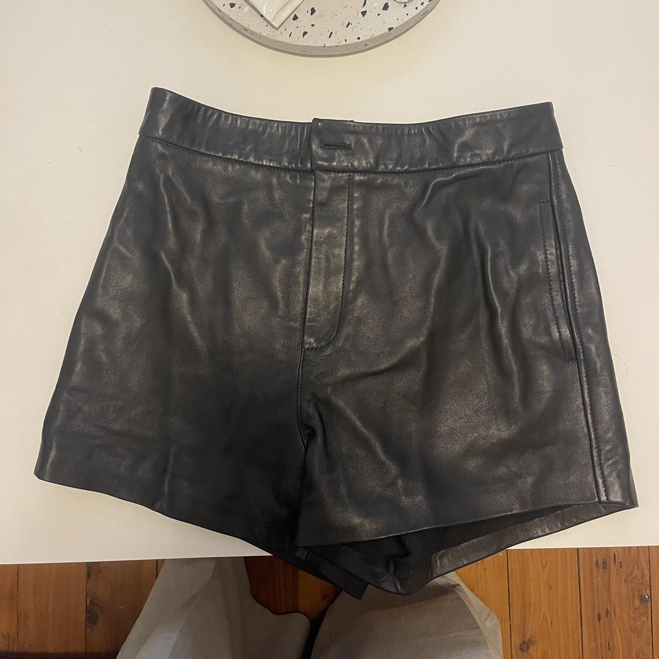 Scanlan Theodore - black leather shorts Bought for... - Depop
