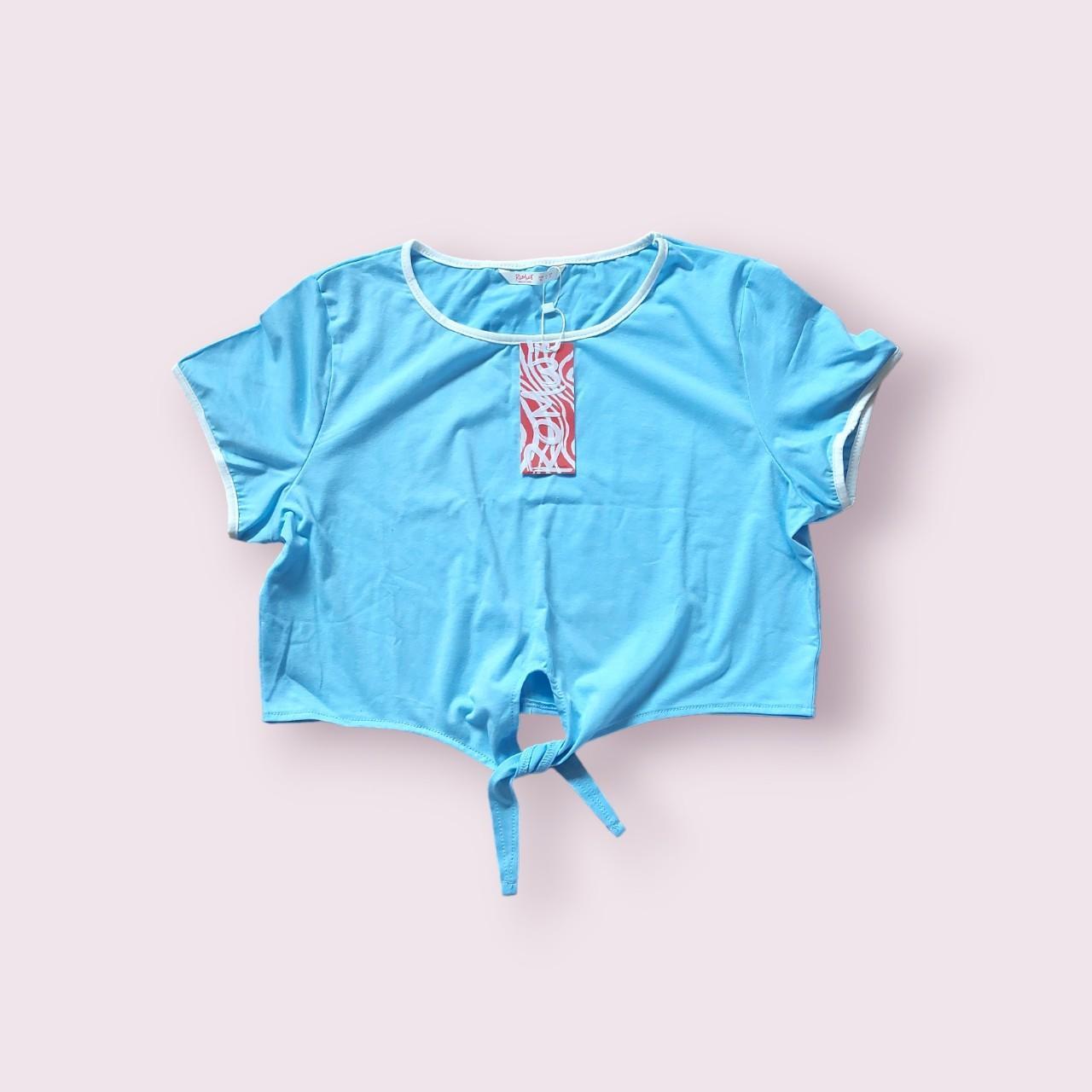 Romwe blue crop top size XL Brand new with tags ️... - Depop