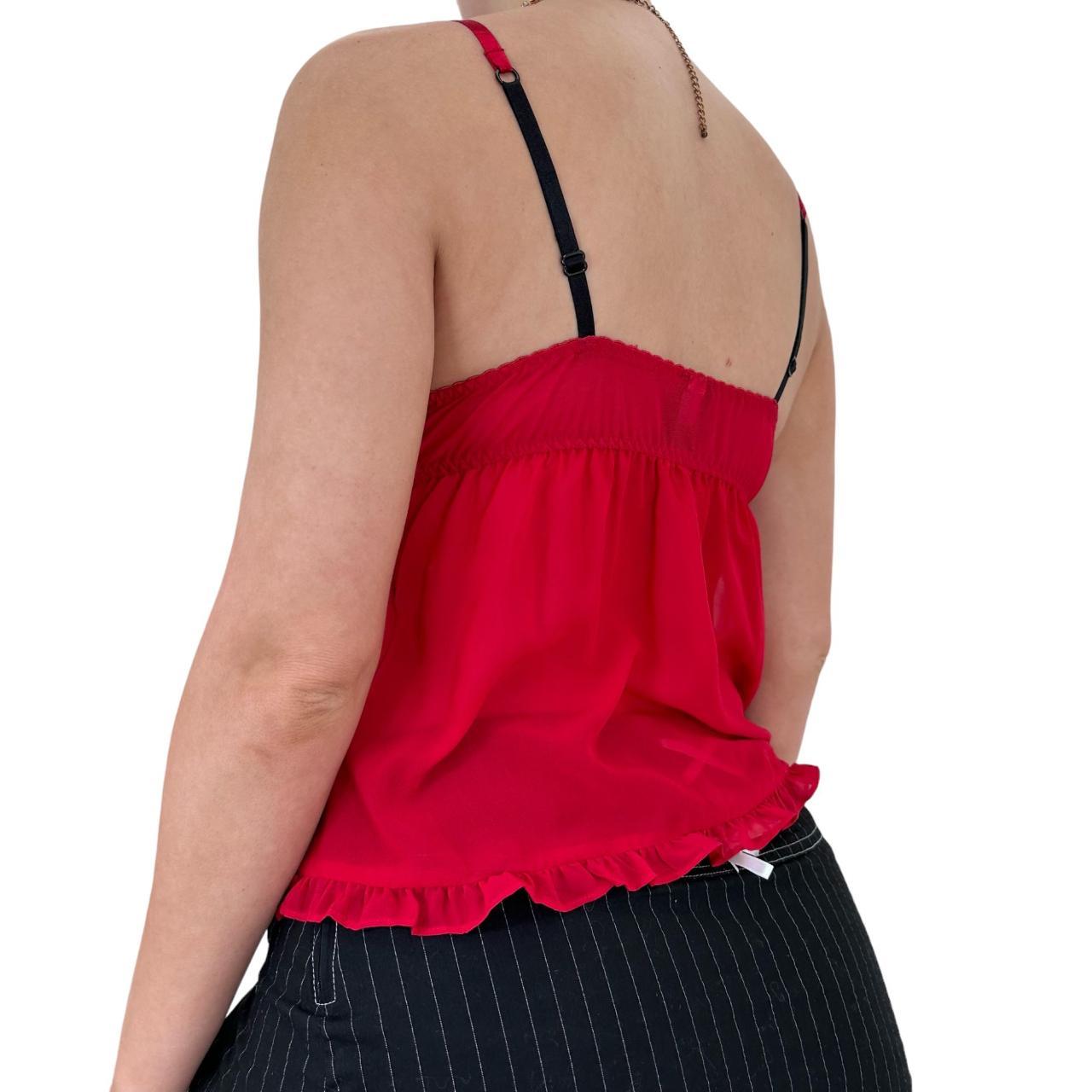 [#1423] [#23MR] 90s Vintage Black Red Top Fits... - Depop