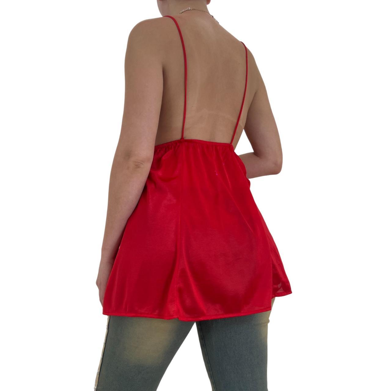 [#6994] [#23AP] 90s Vintage Red Slip Top Fits... - Depop