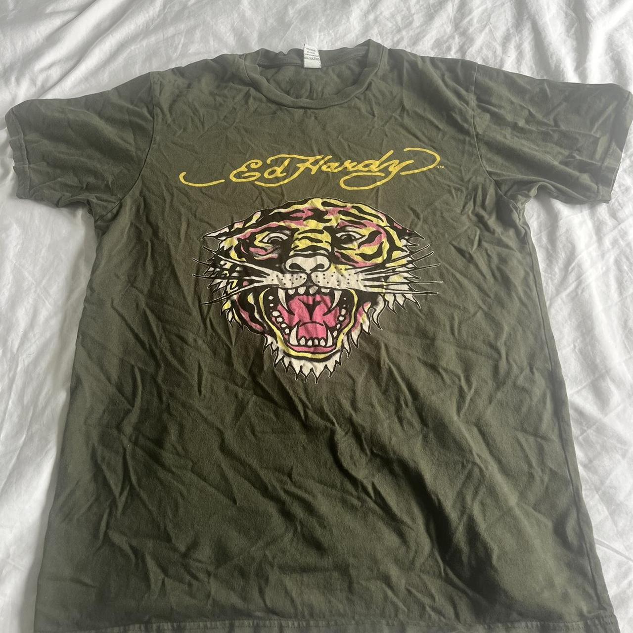 Forest Green Ed Hardy T-Shirt in medium. Circa... - Depop