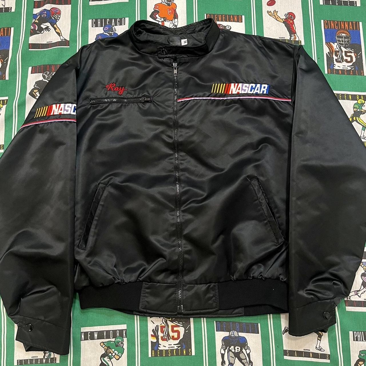 Vintage 90’s NASCAR Nylon Zip Up Jacket With The... - Depop