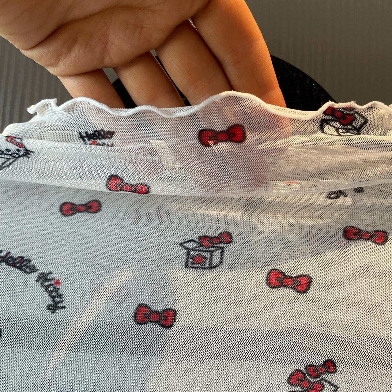 CUTE HELLO KITTY MESH LONG SLEEVE SIZE 10 Only... - Depop