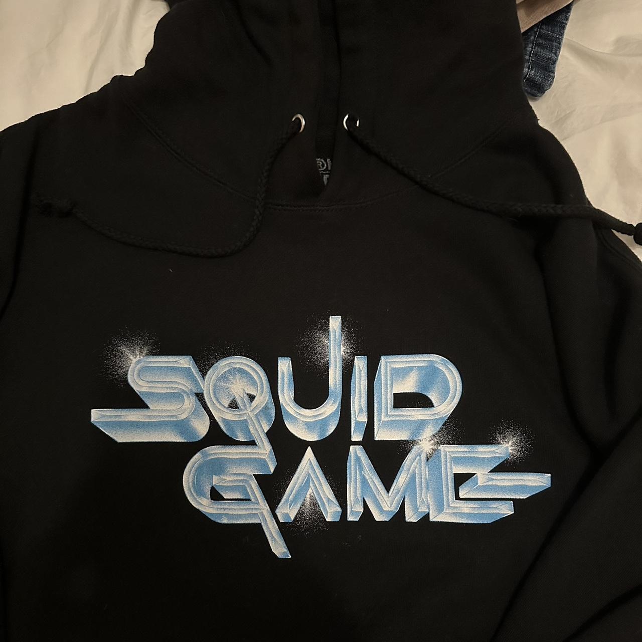 squid game hoodie mens size: XXL worn a few... - Depop