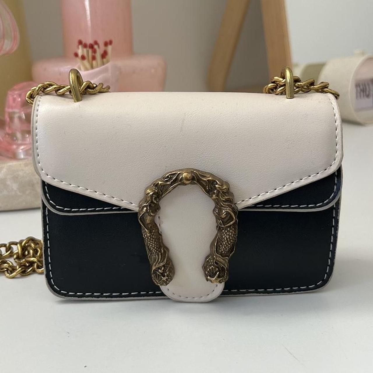 Mini Beige and black bag - Gucci look alike - Depop