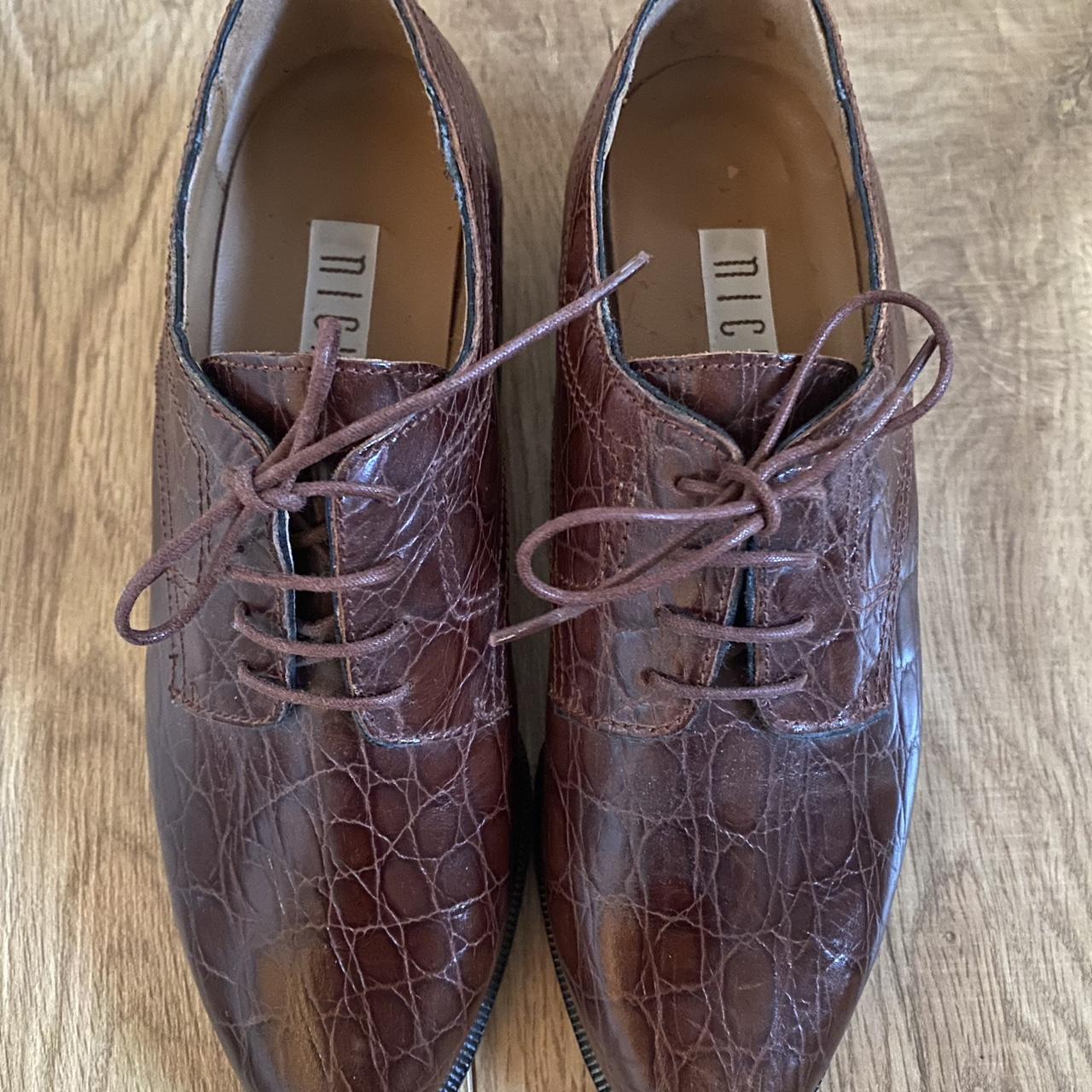New Real Leather Brogues Made in Italy Size 5 - Depop