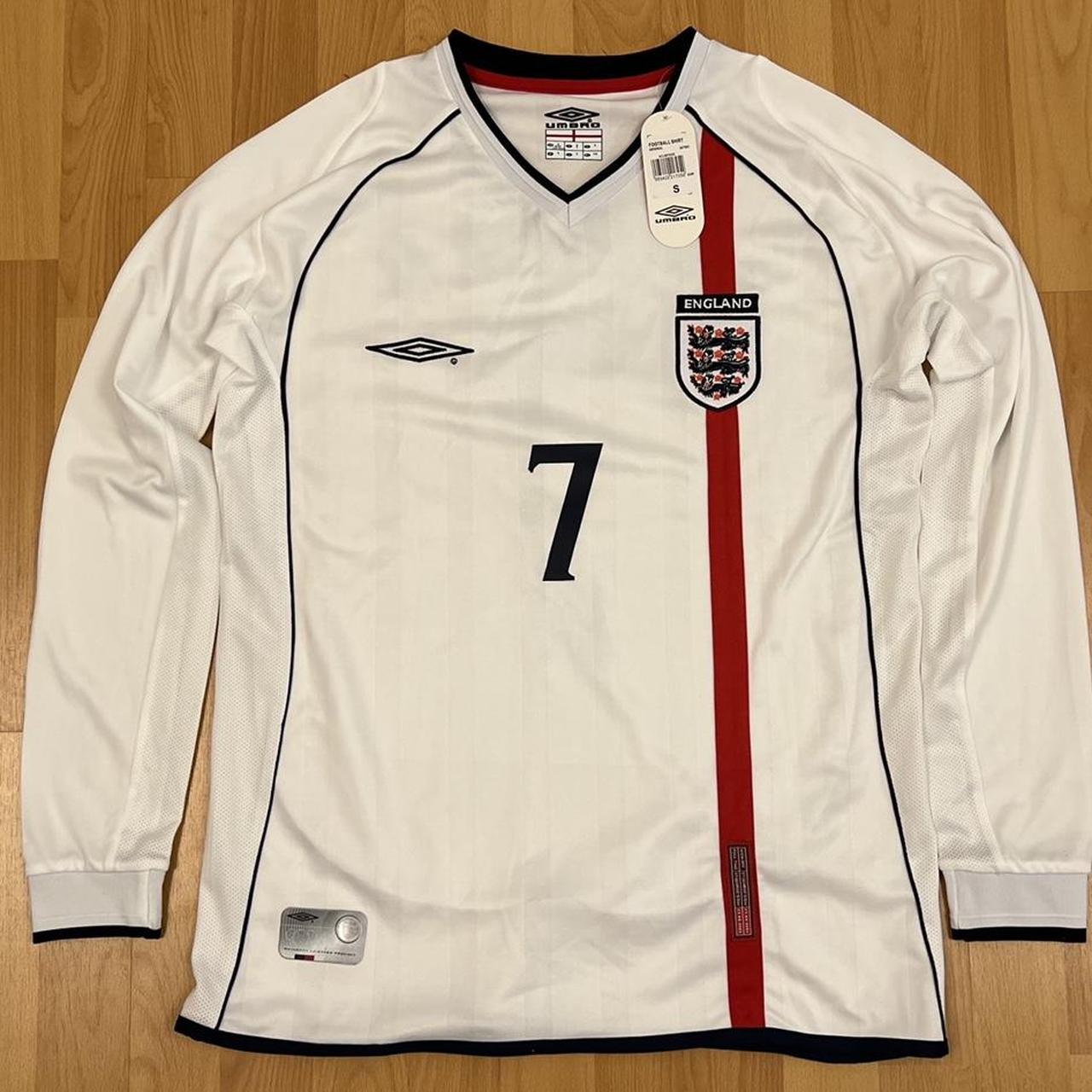 England 2001 Home White Football Shirt Small BRAND... - Depop