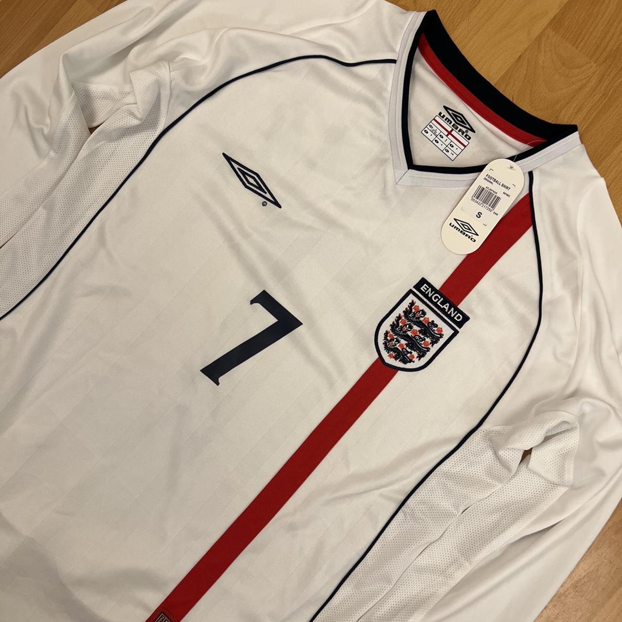 England 2001 Home White Football Shirt Small BRAND... - Depop