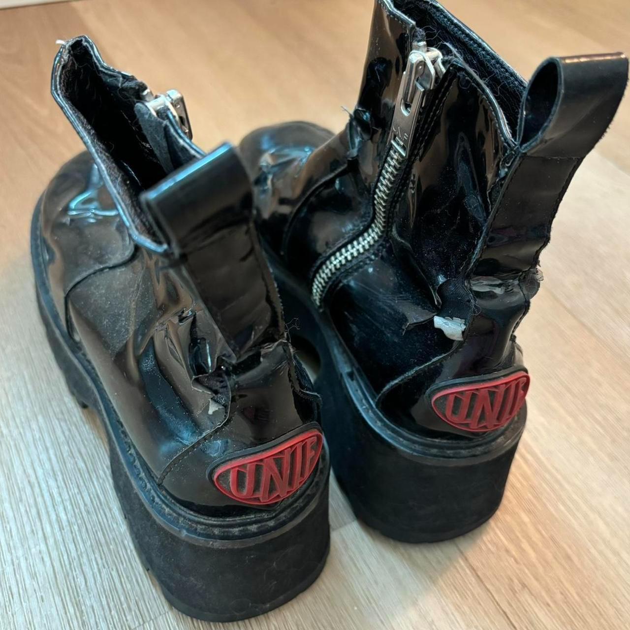 Repop! Unif Dada boot *has peeling all over as... - Depop
