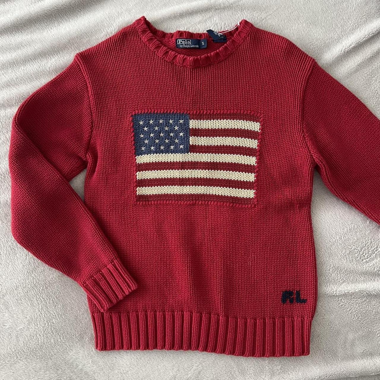 Polo by Ralph Lauren Flag Sweater Iconic RL flag... - Depop
