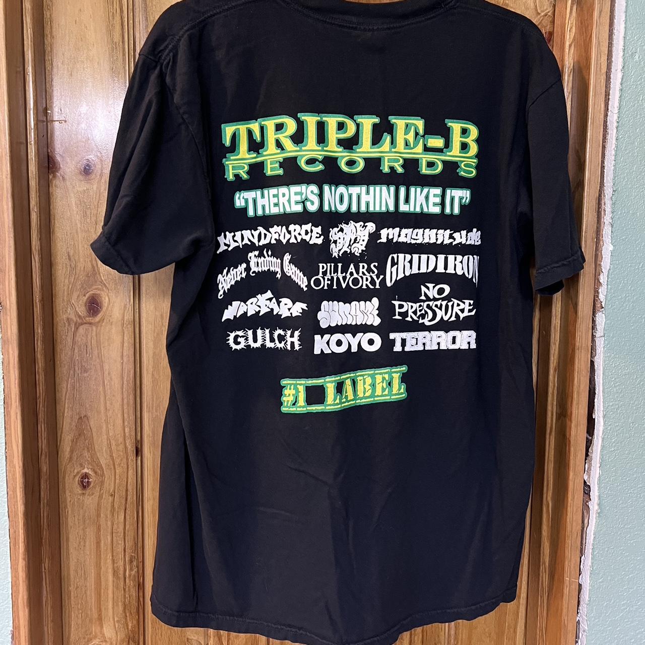 Triple B Records “Sound & Fury” tee. Bands on back:... - Depop