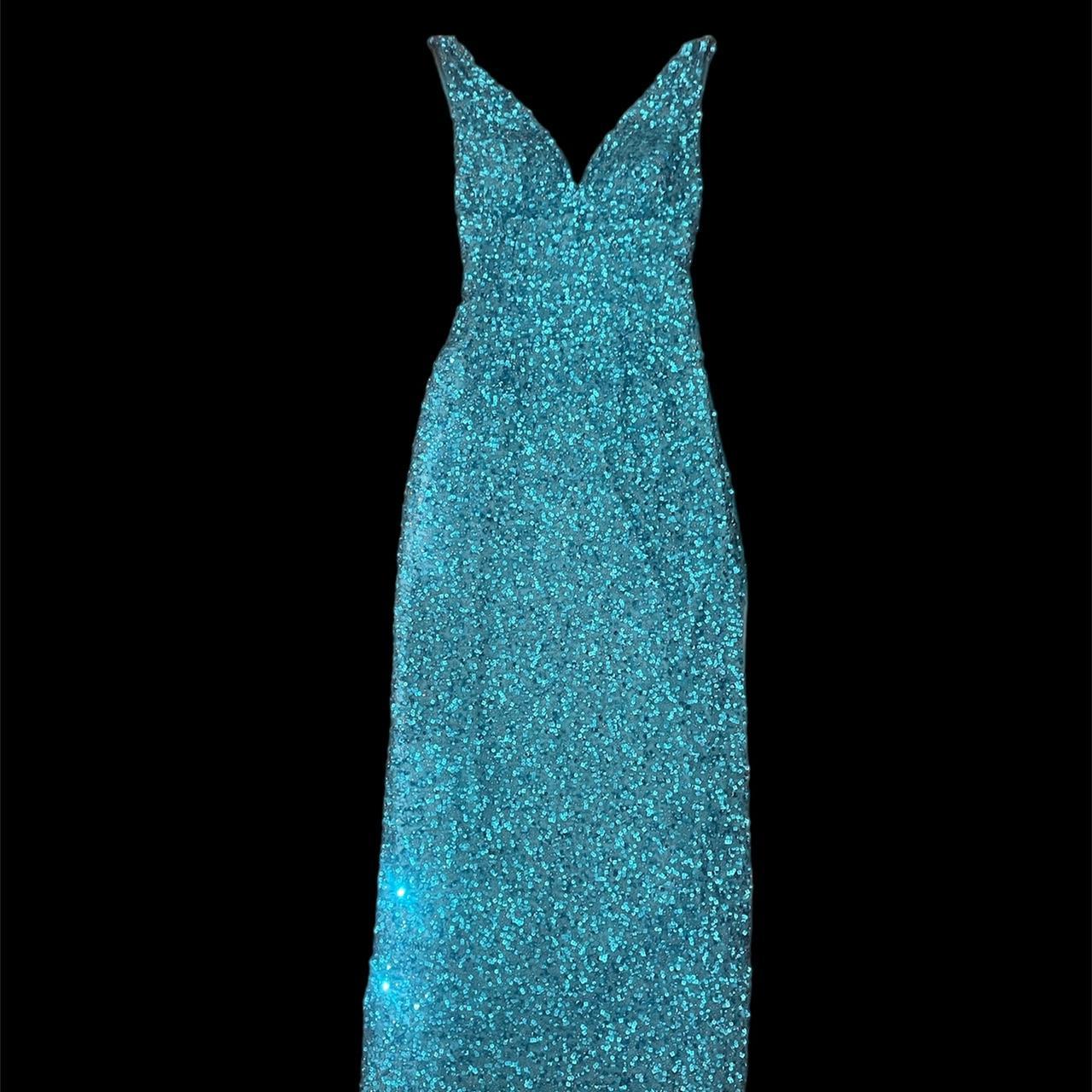 Beautiful Blue Glitter Prom Dress Gown💙 this beauty... - Depop