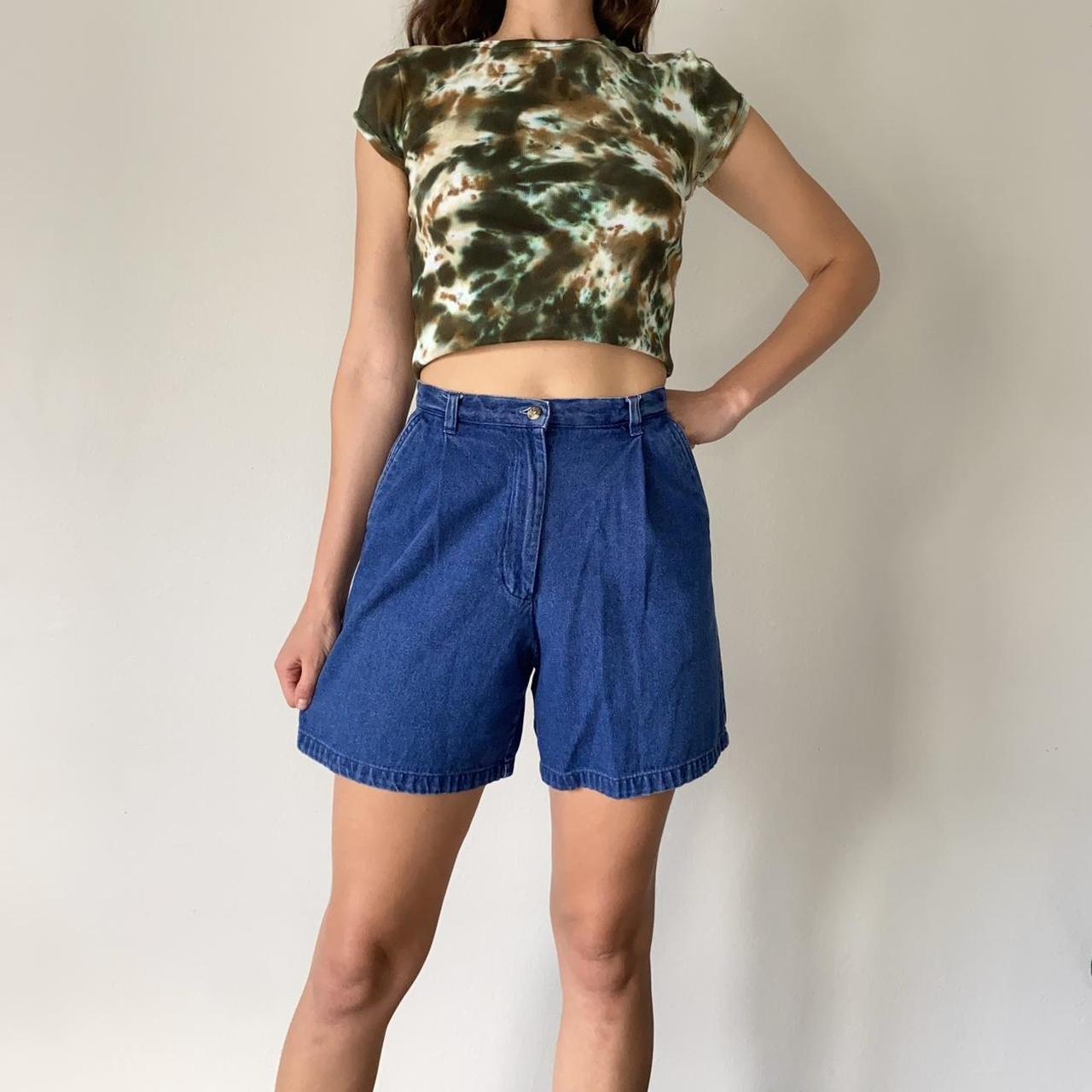 Vintage 90s denim shorts with high waisted fit and... - Depop