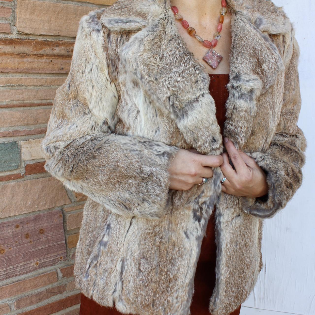 Authentic Vintage 70s Genuine Rabbit Fur... - Depop