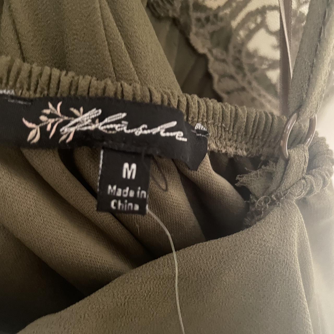 Backless sheer army green asymmetrical maxi dress.... - Depop