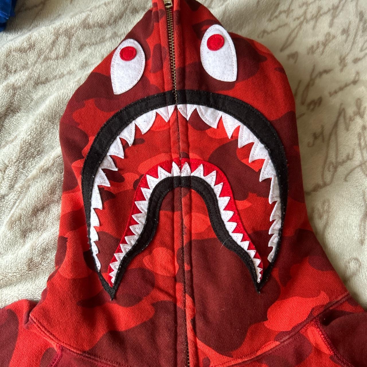* PRICE IS SET* Red authentic bape hoodie size... - Depop