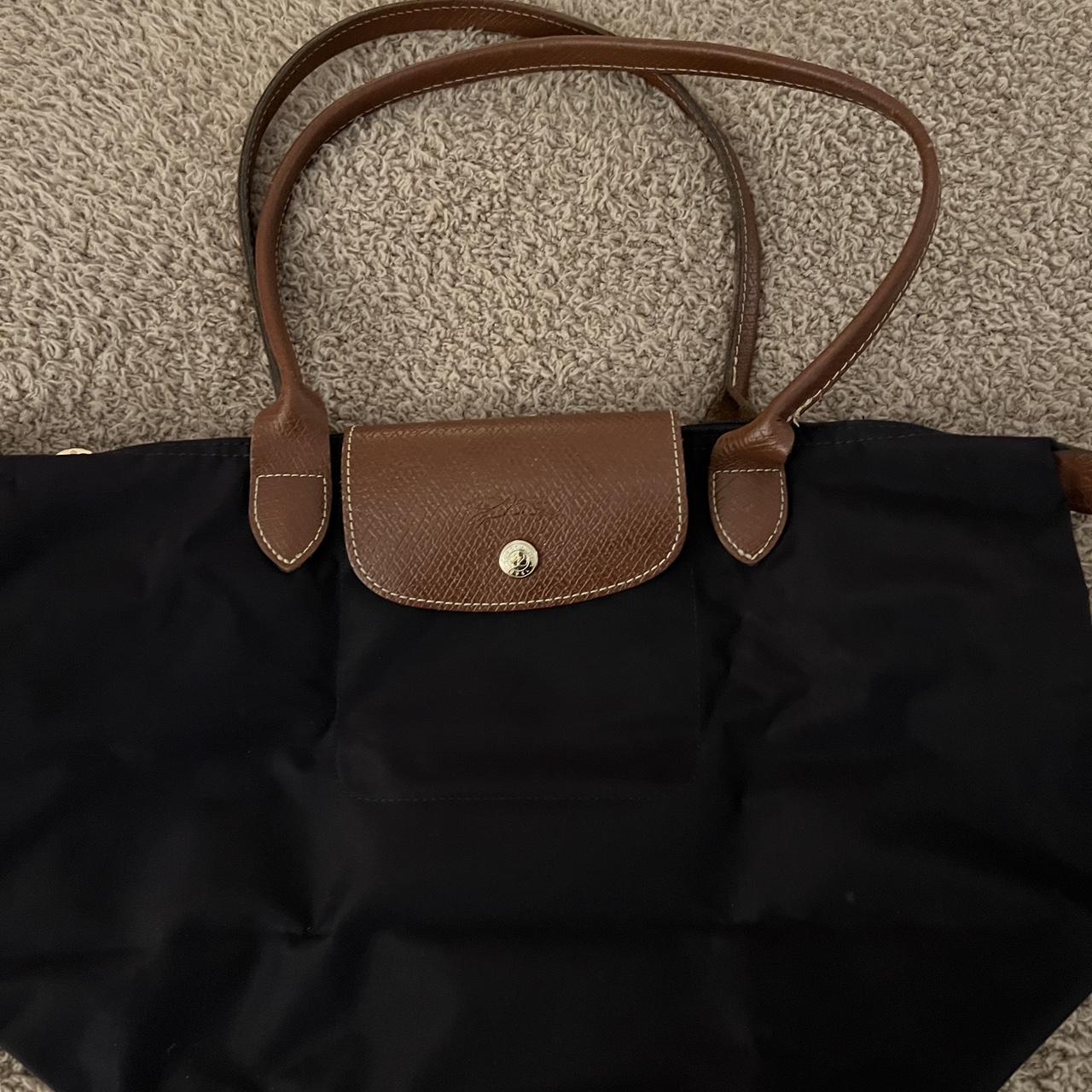 Longchamp pliage purse in eggplant (dark blue/deep... - Depop
