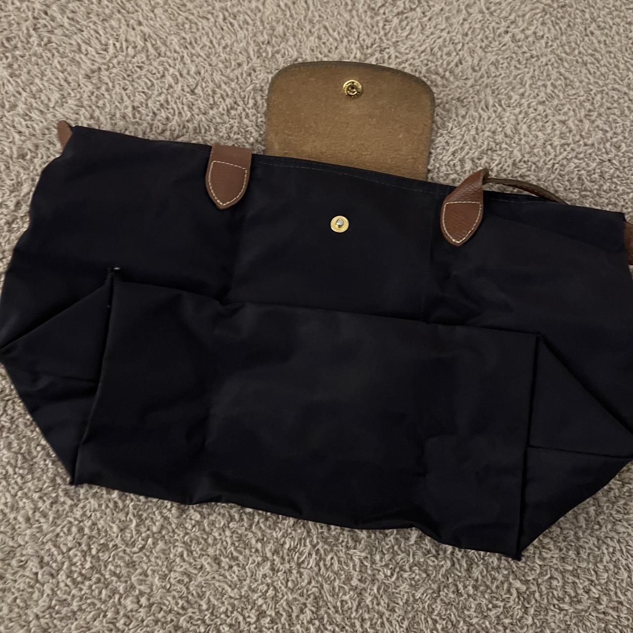 Longchamp pliage purse in eggplant (dark blue/deep... - Depop