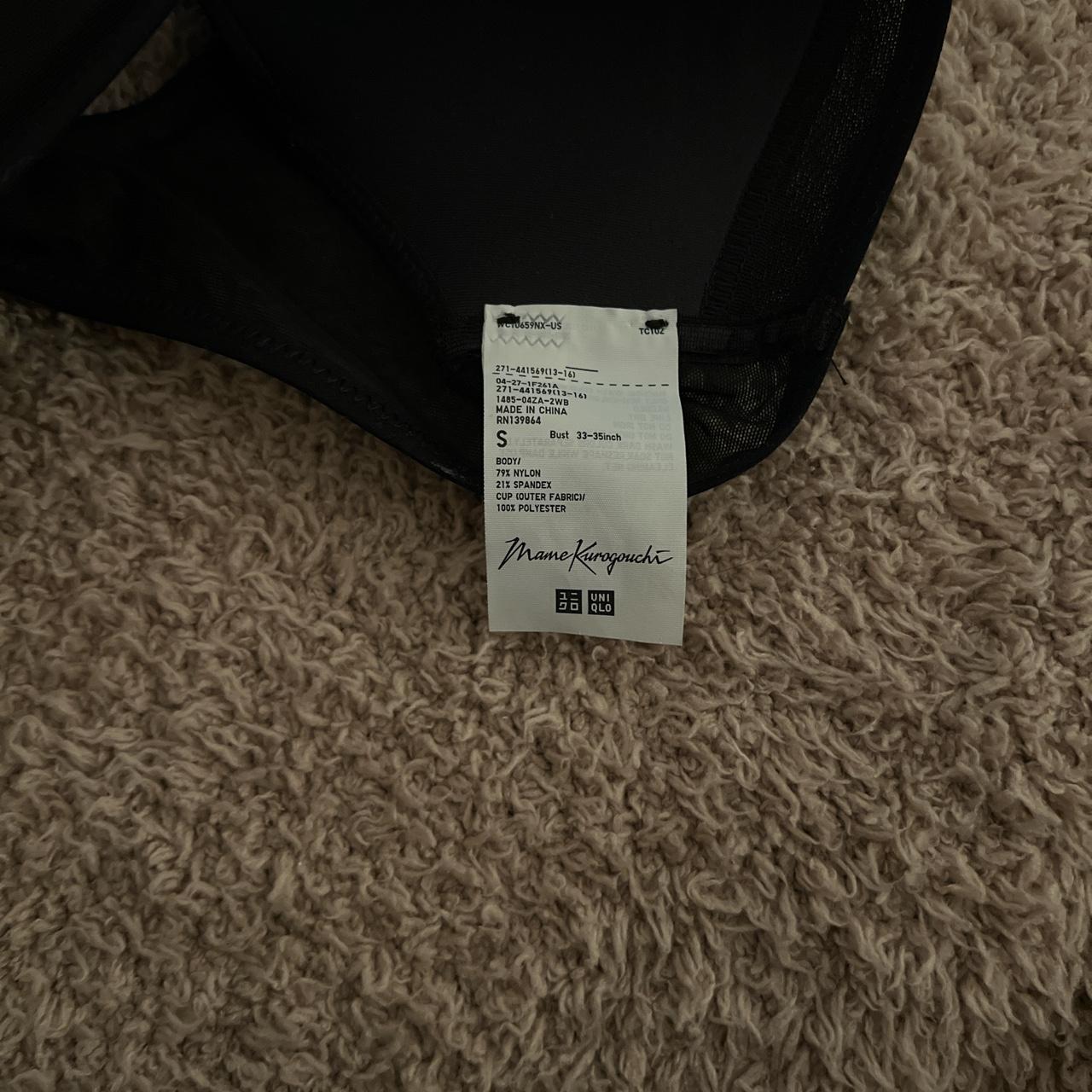 Mame kurogouchi x Uniqlo black bralet in excellent... - Depop