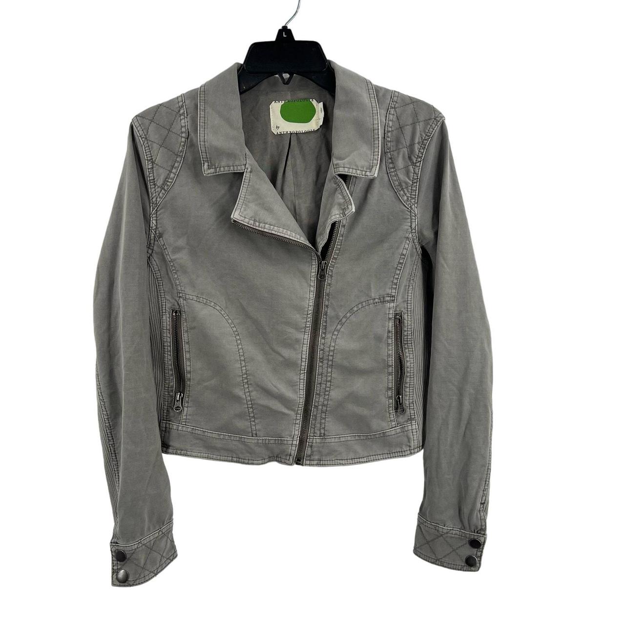 Asymmetrical Zip Moto Jacket Cotton Blend Depop