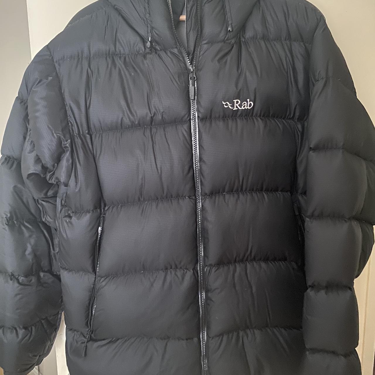 Rab coat size large black in good condition, open to... - Depop