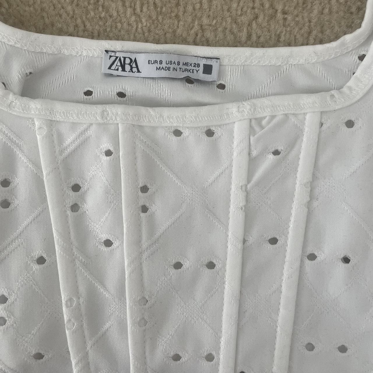 White cropped corset Zara white corset top Worn a... - Depop