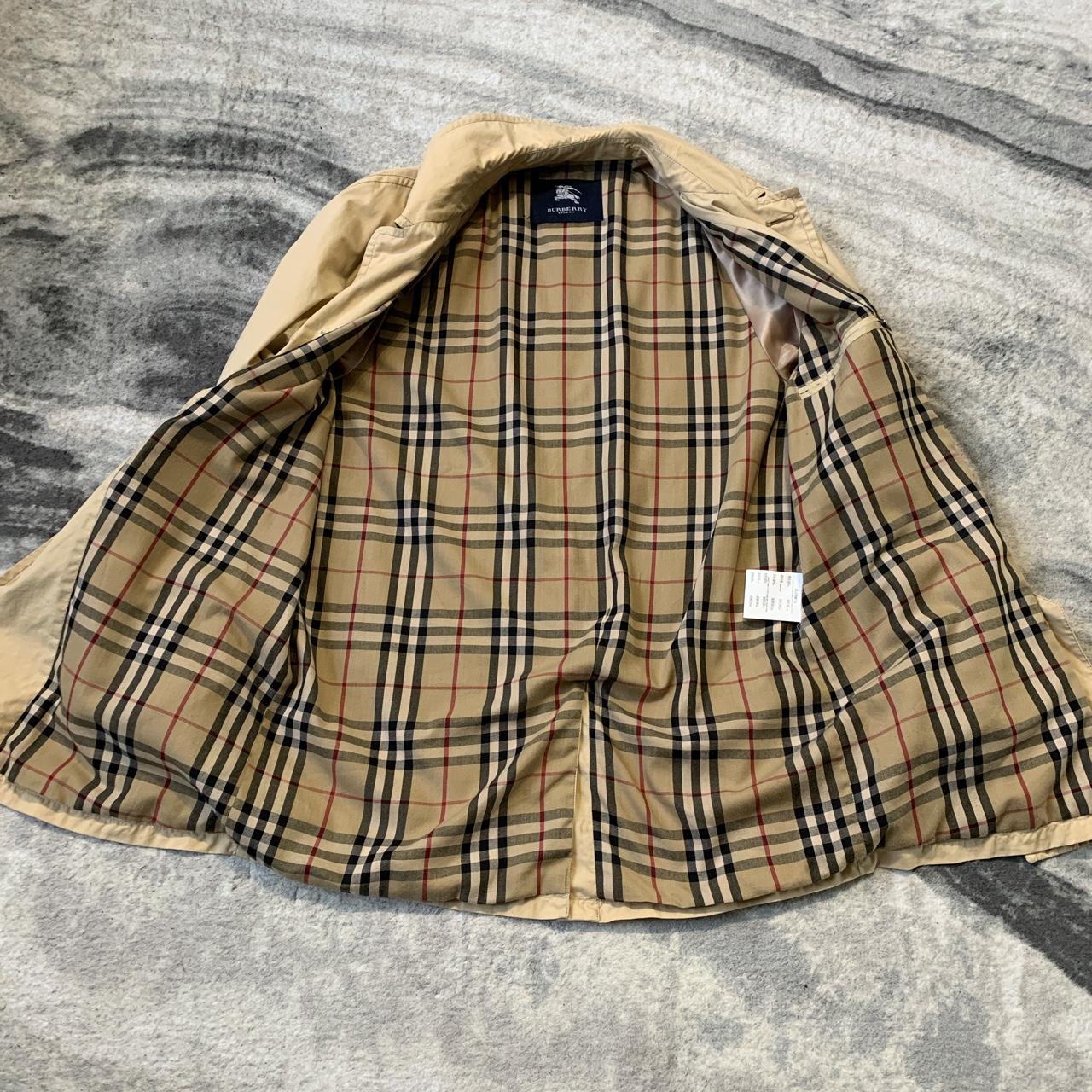 Burberry Men's Khaki and Cream Coat | Depop