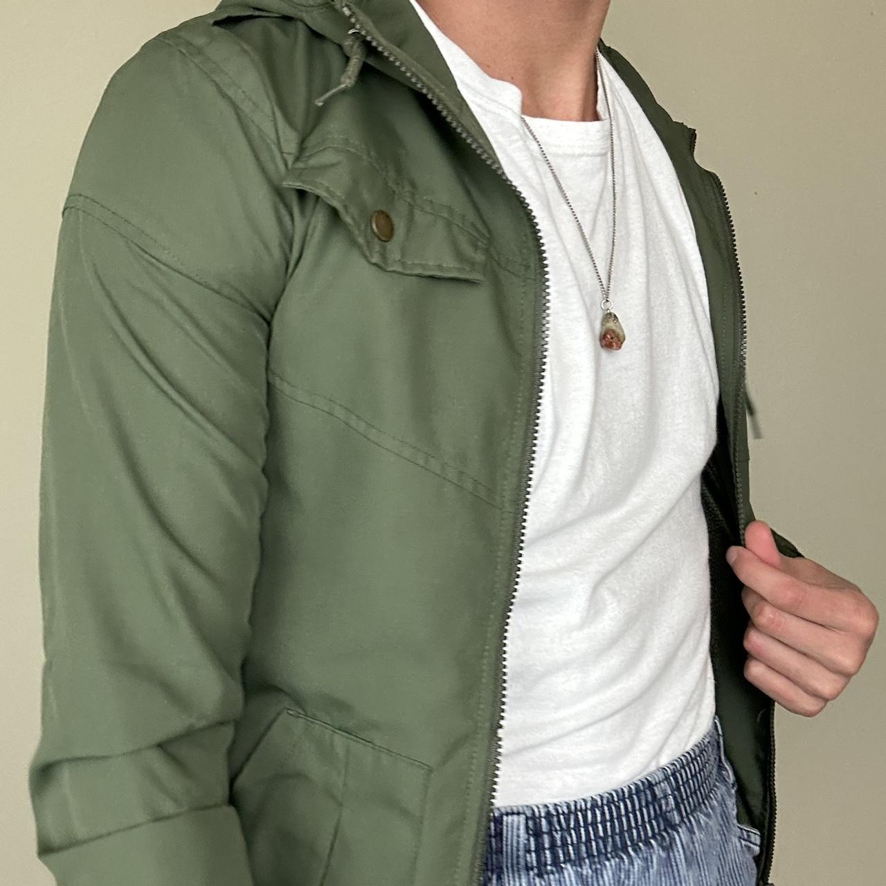 Volcom army green lightweight shell jacket size xs... - Depop