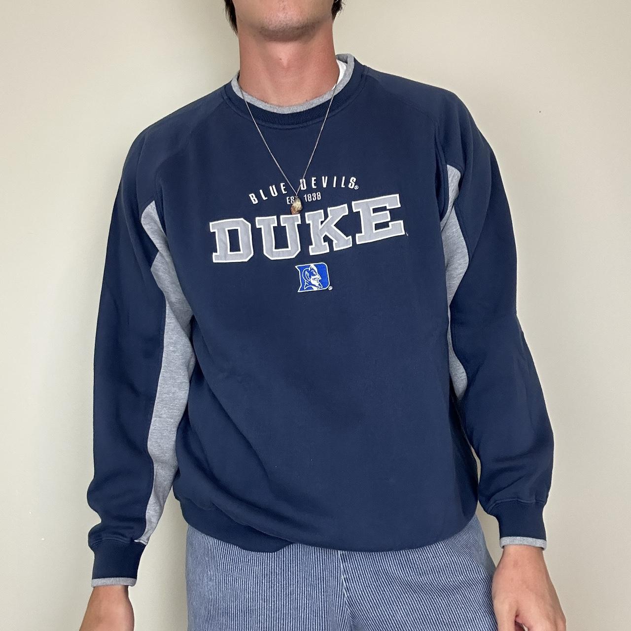 Retro Duke Blue Devils two toned pullover sweatshirt... - Depop