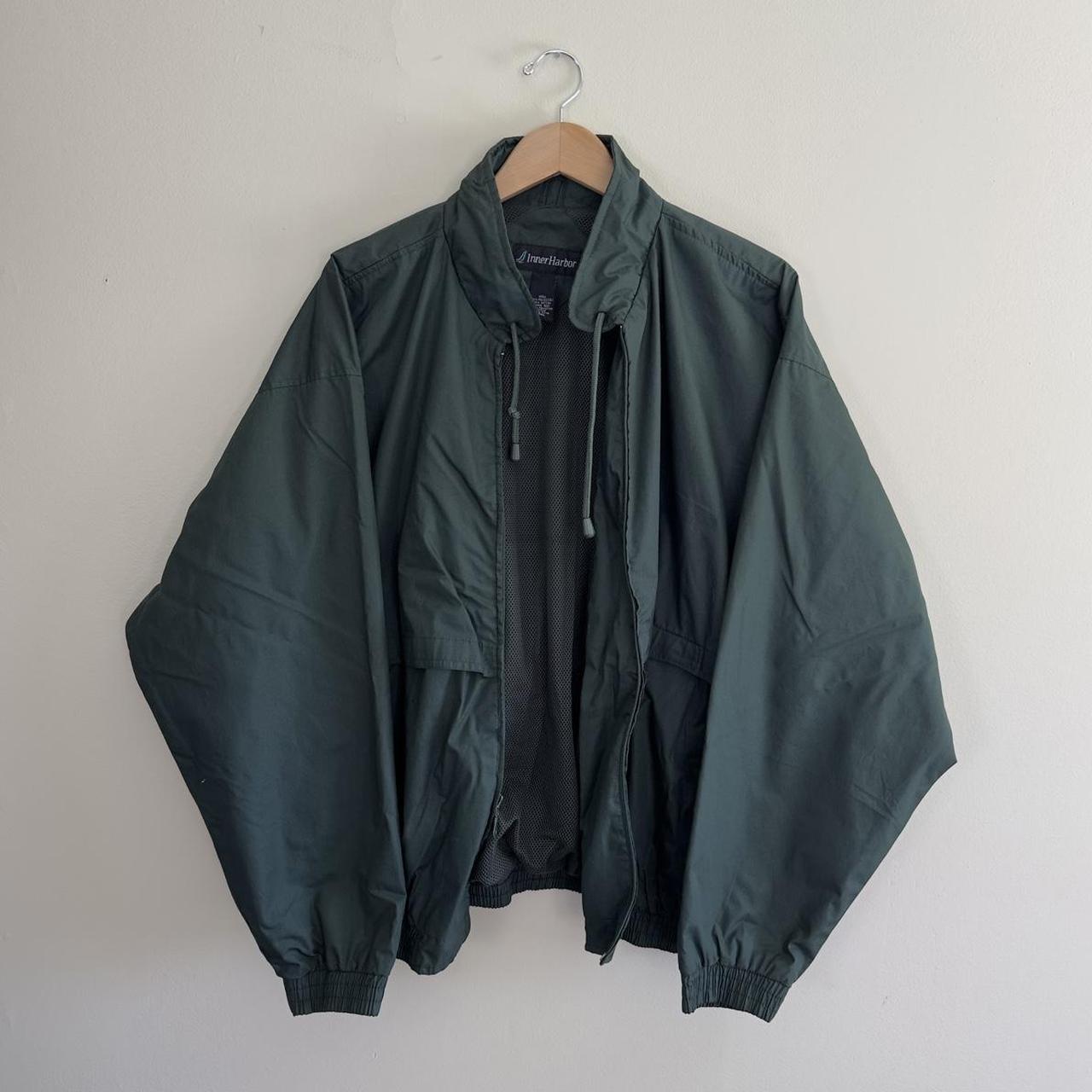 Vintage green shell jacket inner harbor #green... - Depop