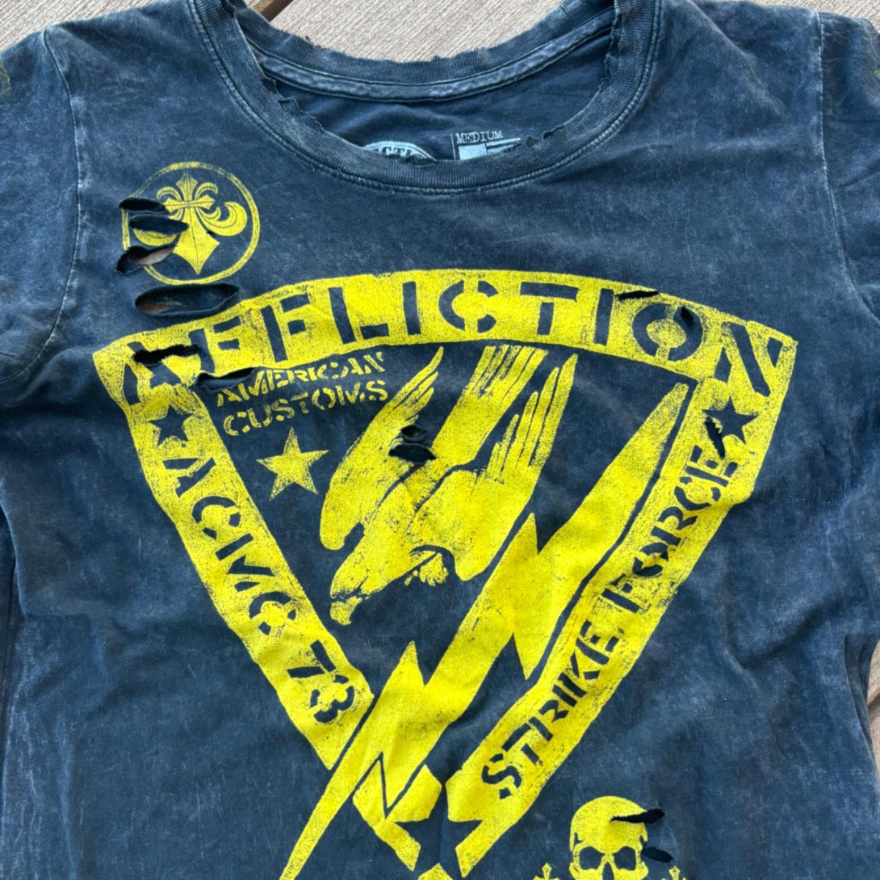 grunge affliction tee size - medium, fits small as... | Depop